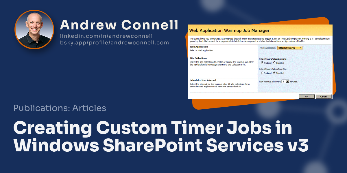 Creating Custom Timer Jobs in Windows SharePoint Services v3