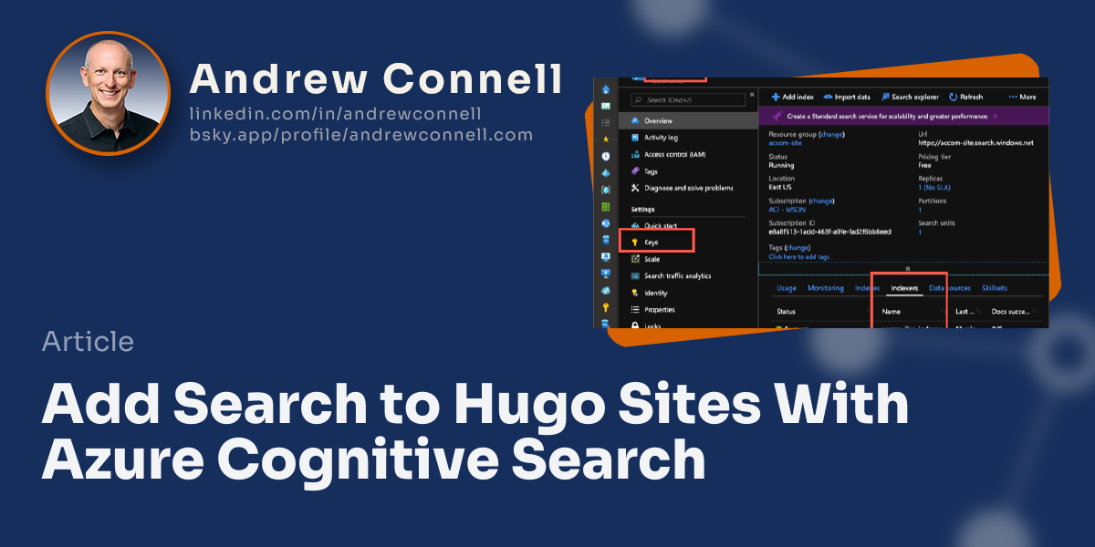 Add Search to Hugo Sites With Azure Cognitive Search