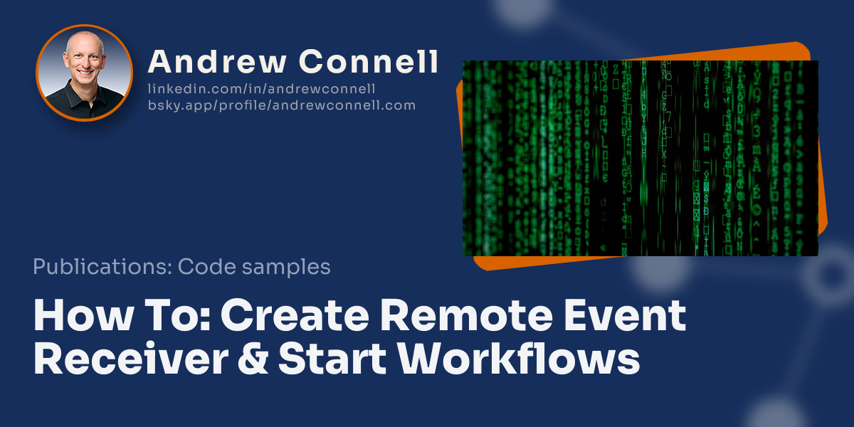 How To: Create Remote Event Receiver & Start Workflows